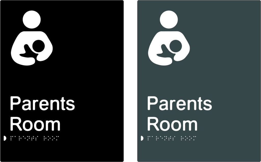 Parents Room - Polypropylene - Black / Charcoal – Braille Toilet Signs